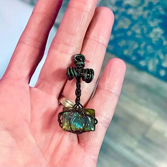 Hand Crafted | Jewelry | Thors Hammer Mjolnir Labradorite Lapel Pin ...